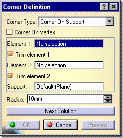 CATIA Surface Design: Wireframe Corner Creation